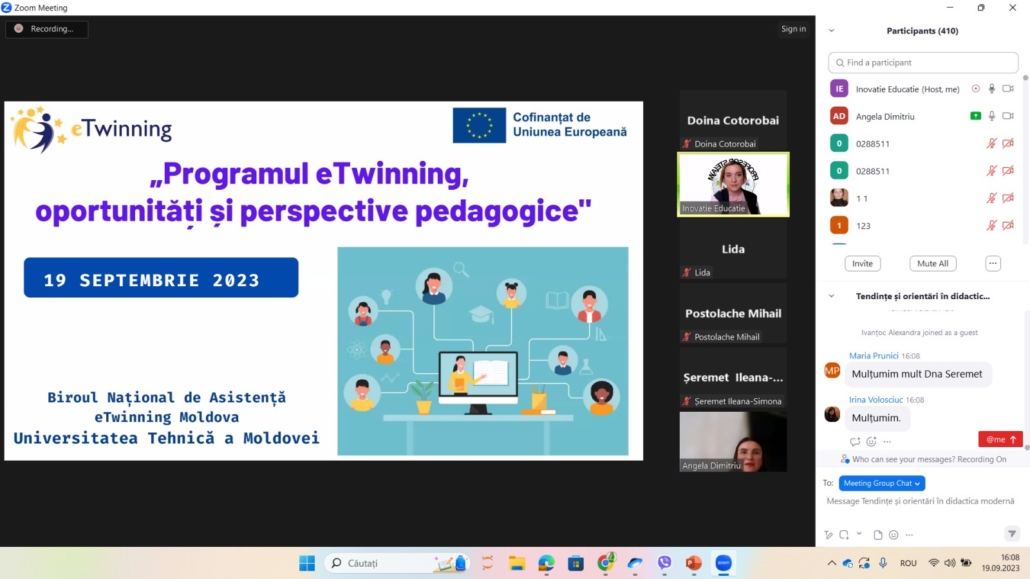 Programul eTwinning a fost promovat în cadrul unei sesiuni online cu participarea cadrelor ...